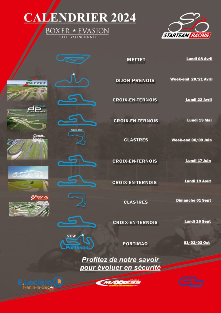 Calendrier 2024 Starteam racing - Starteam Racing